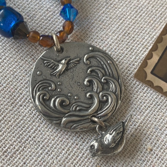 Laura Hansen Designs | Jewelry | Nwt Sea Bird Pewter Coin Pendant On ...